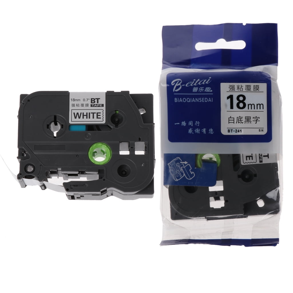 Black on White Label Tape for Brother Tape tze-241 tz-241 18mm/0.7 ...