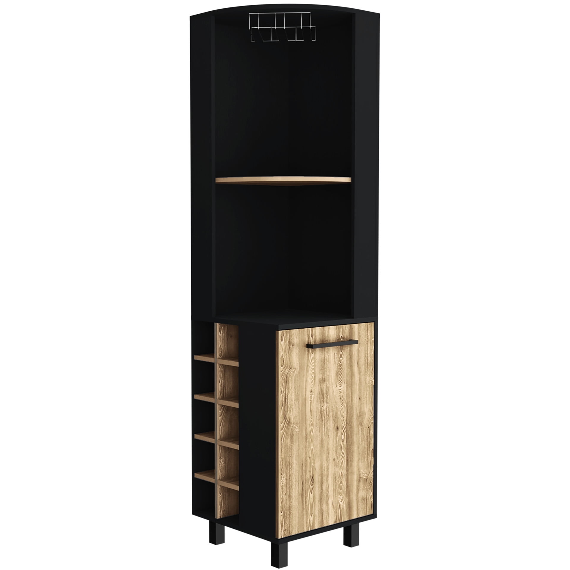 Black/pine Living Room Corner Bar Cabinet - Model, 20" Cup Rack & 2 ...