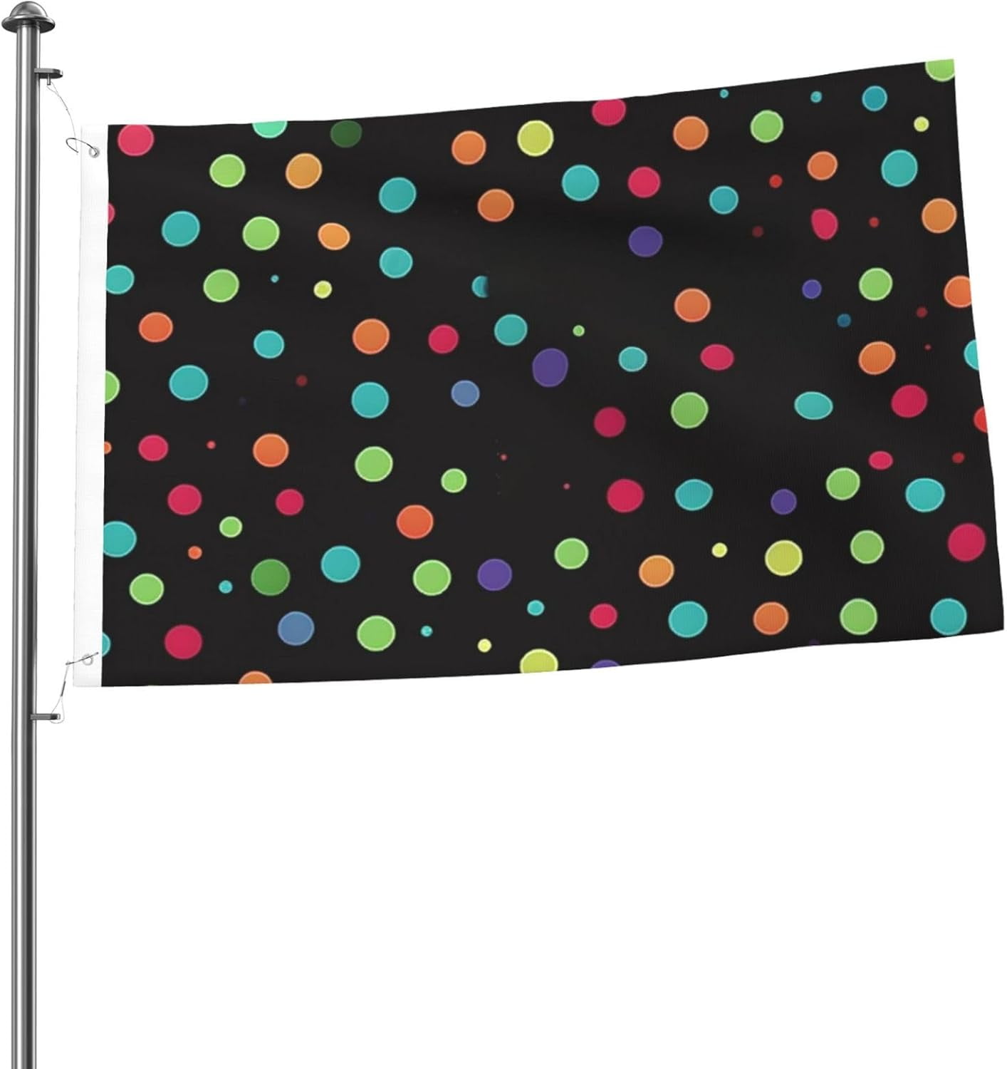 Black polka dot background Garden Flags Holiday Banner with Brass ...