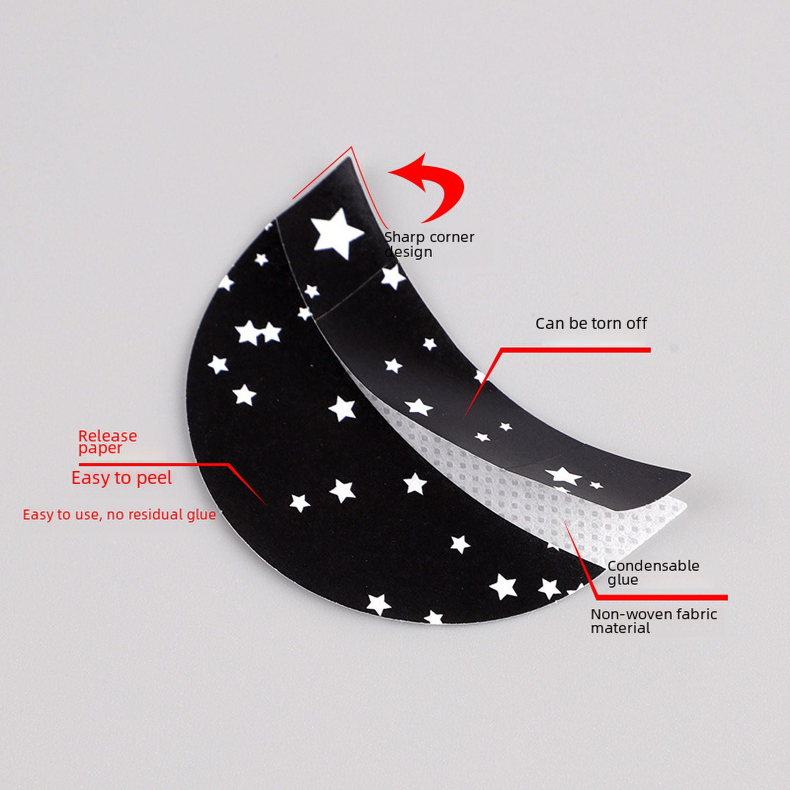 Black printing eye shadow paste grafting eyelash isolation sticker non ...