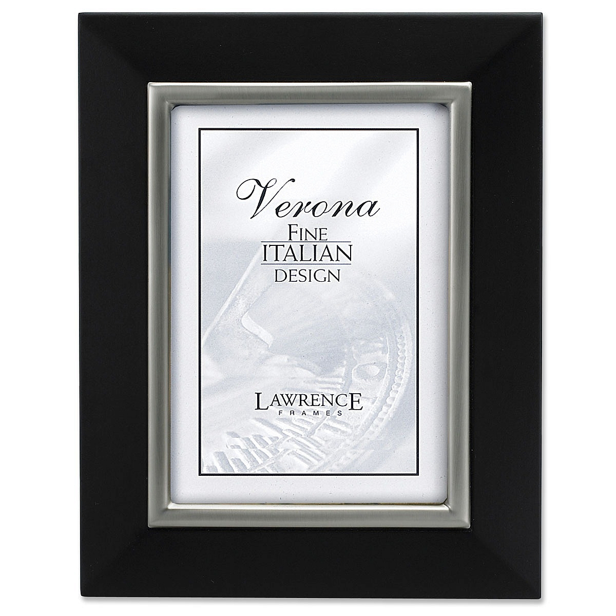 Black satin-silver bezel by Lawrence Frames - 5x7 - Walmart.com