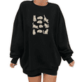 Black sketch style cat casual match sweatshirt with multi pose cat ...