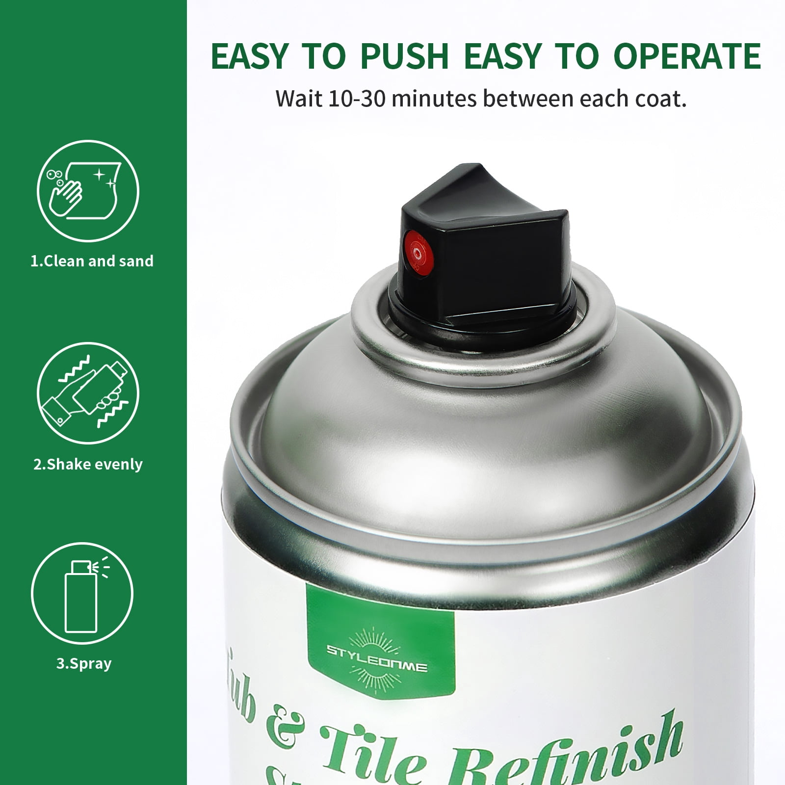 Black spray bathtub and tile paint 450 ml, bathroom wallpaper, bathtub ...