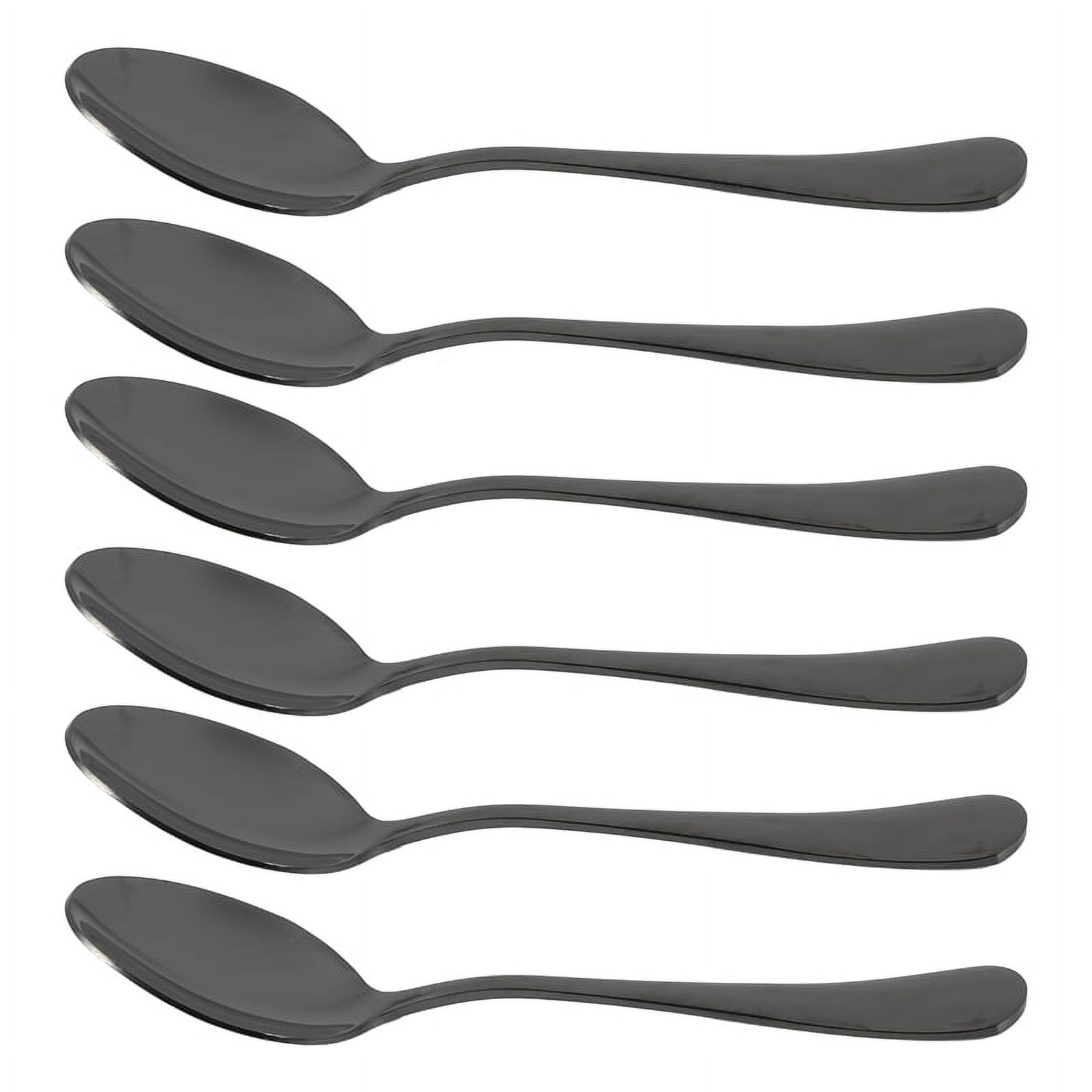 Black teaspoons teaspoons, Mini stainless steel cake spoons, scoop for ...