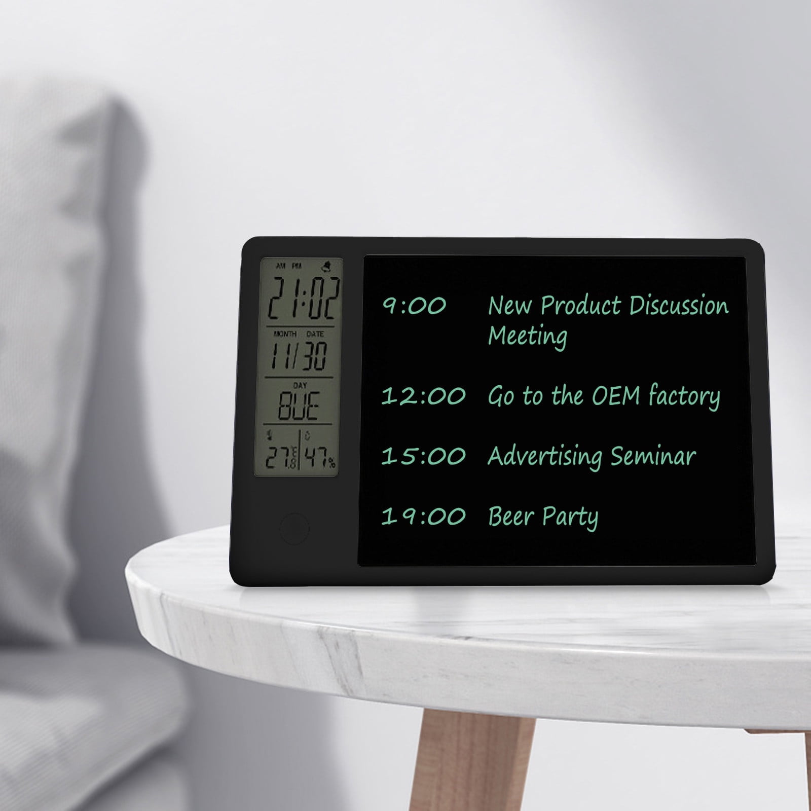 Black technology 10inch Calendar Temperature And Humidity LCD Writing Tablet Intelligent Home ...