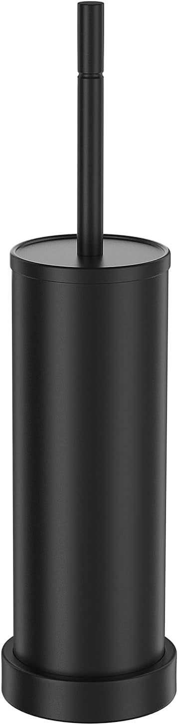 Black toilet brush and holder, extra long handle toilet brush, suitable ...