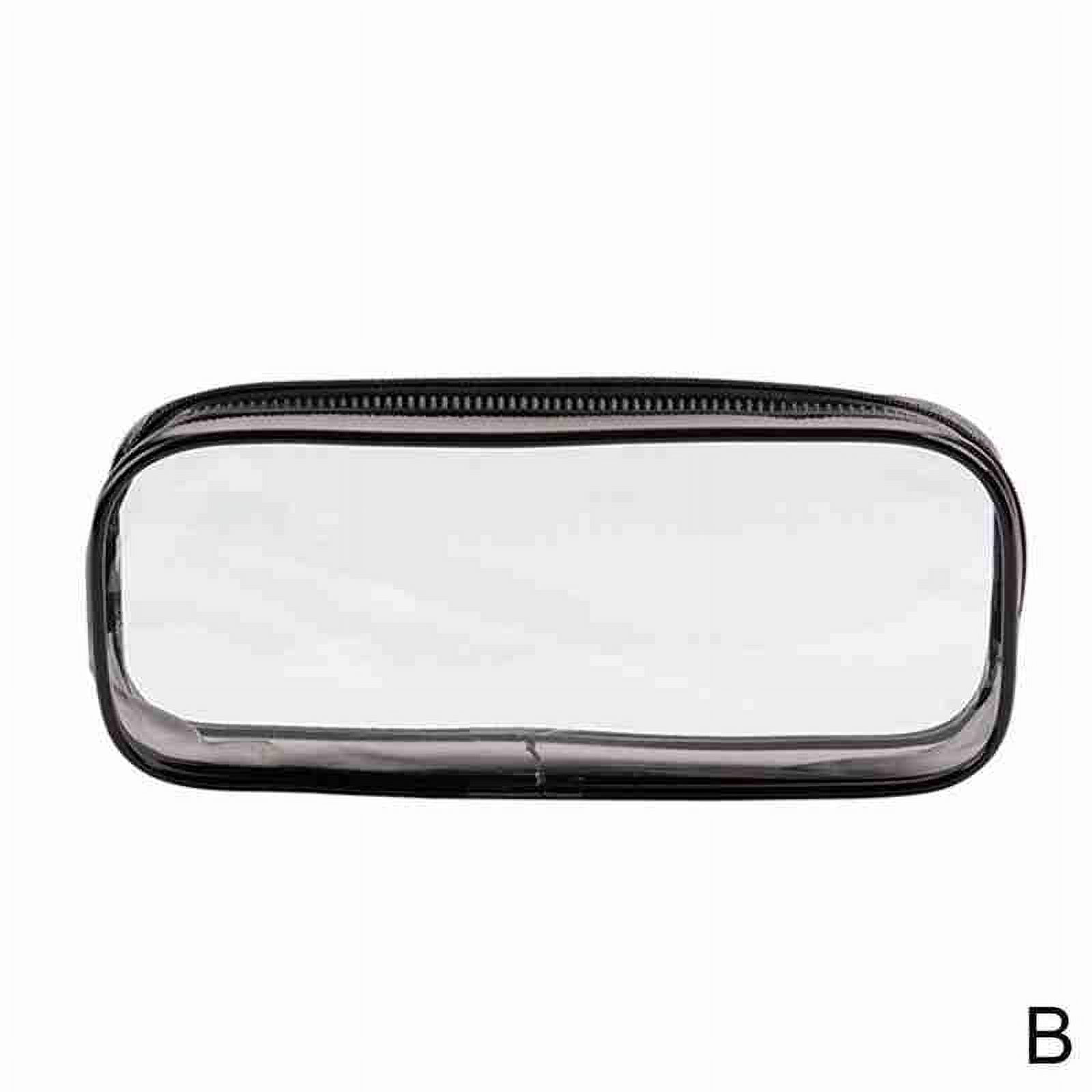 Black transparent PVC pencil case black and white student stationery ...