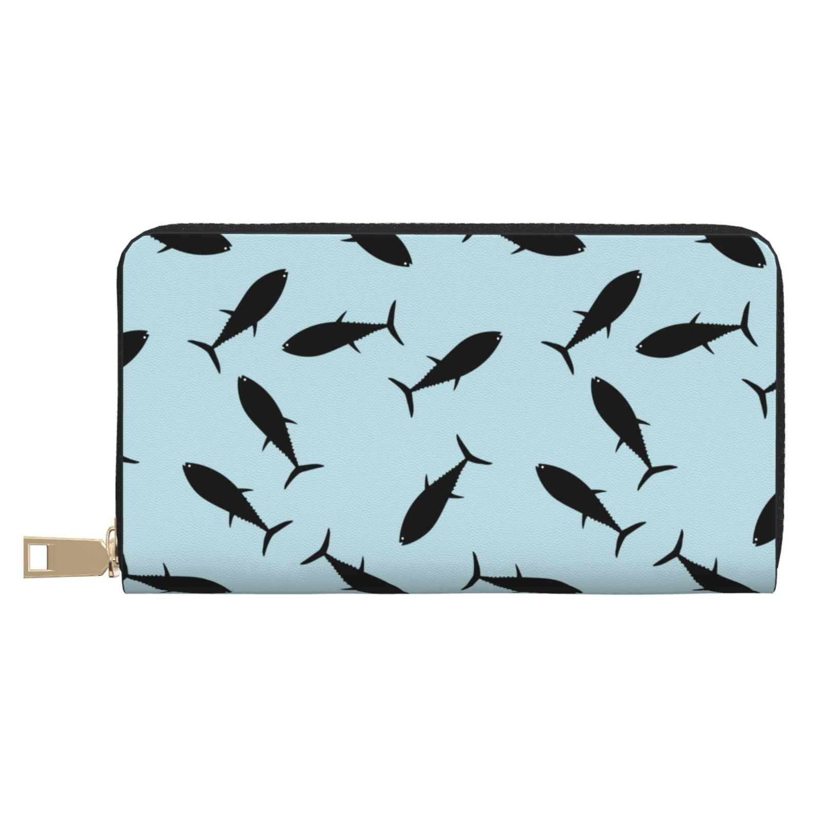 Black tuna fish Wallet Women, Leather Bifold Multi Card Wallet, Women's ...
