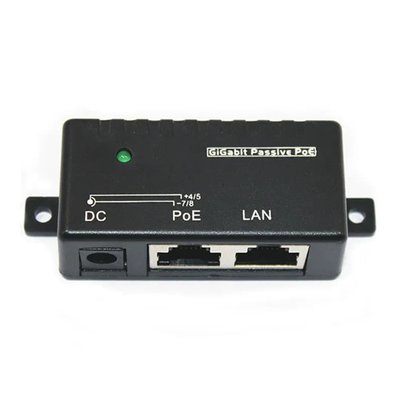 Black two 100Mbps 5V 12V 24V 48V/1A POE Injector Power Splitter for IP ...