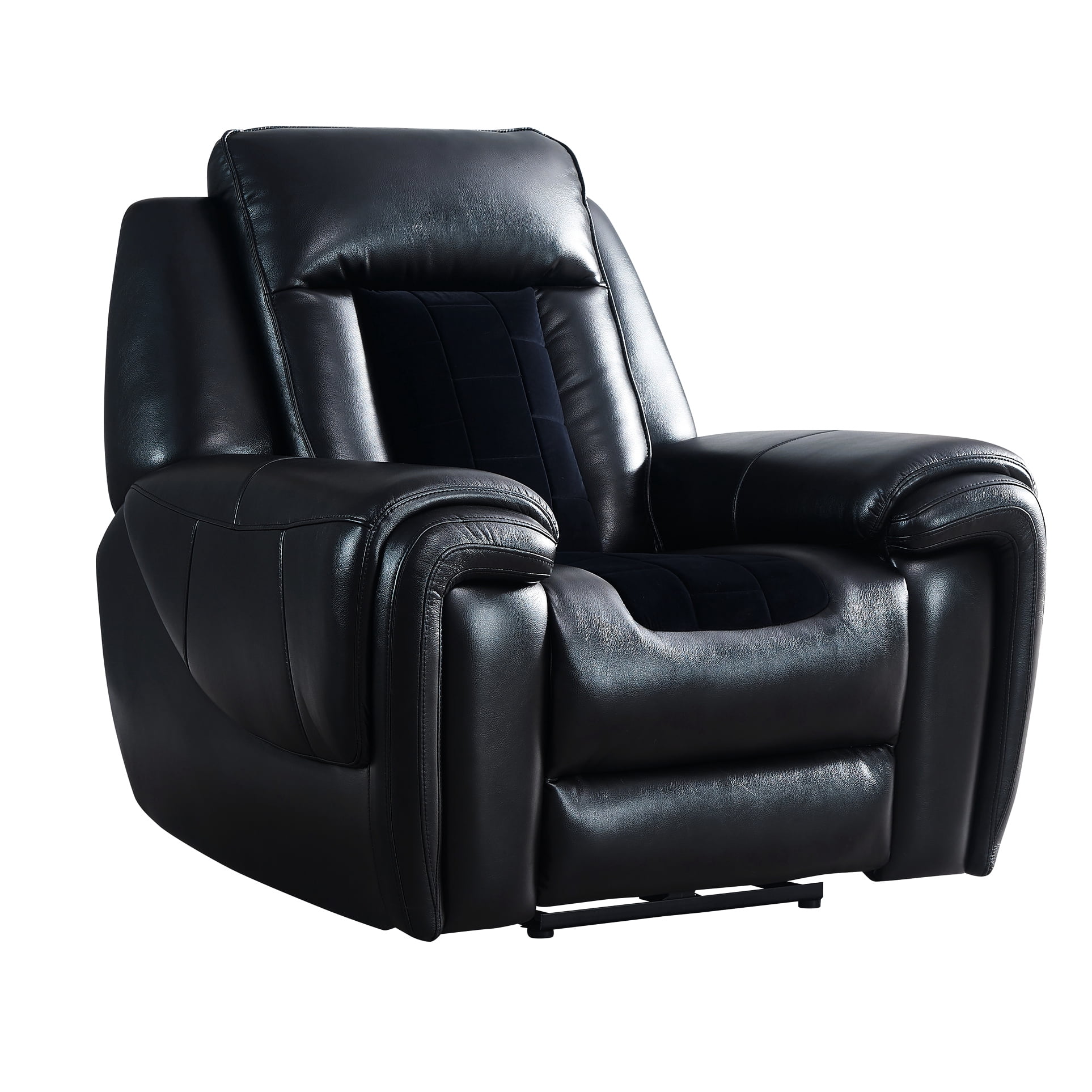 Black/velvet Led Recliner - 100% Cover Double Armrest Cushions Seater ...