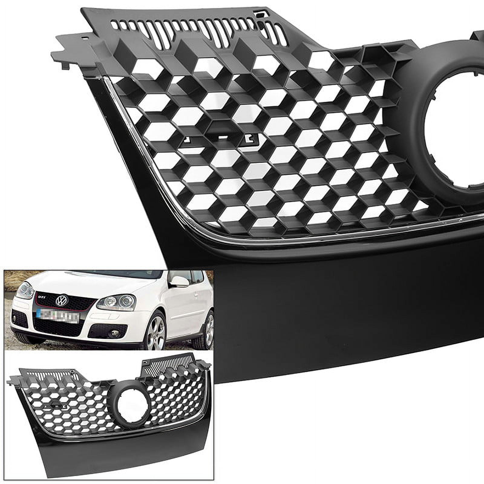 Black w/ Chrome Honeycomb Mesh Front Grill Fits VW Jetta & GTI MK5 2006 ...