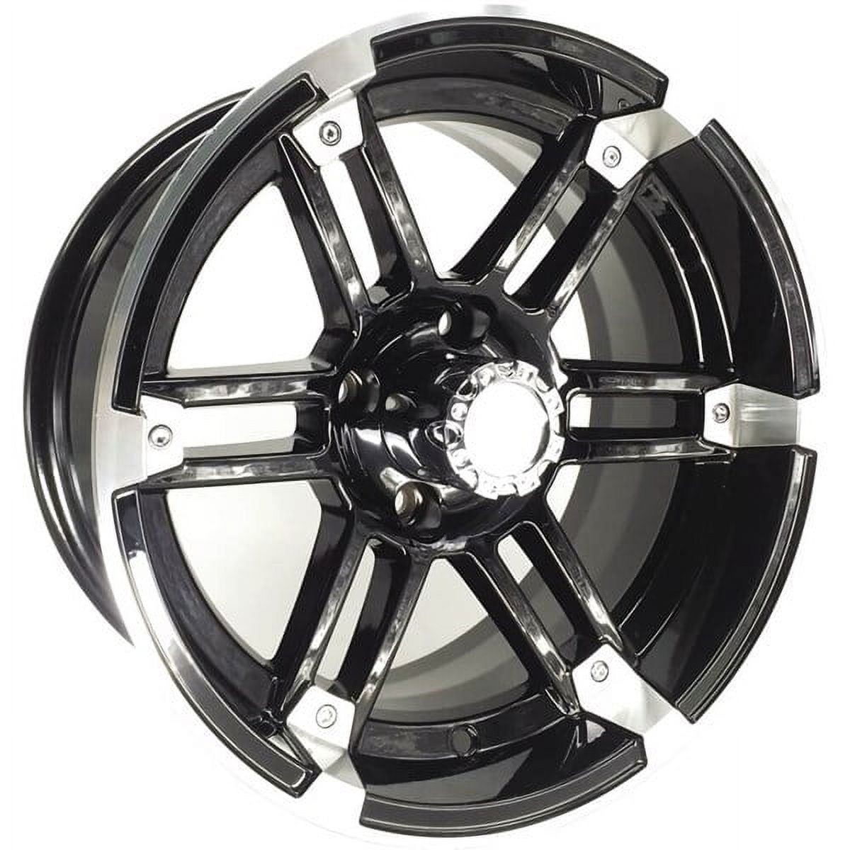 Black w/Machined 14x7, 4/4, 3+4 Ocelot E113 Golf Cart Wheel - 847 ...