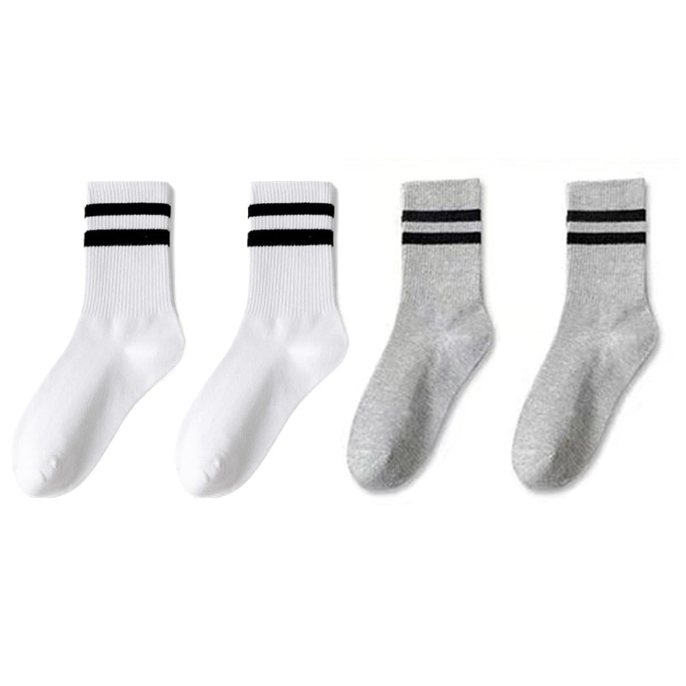 Black, white and grey parallel bars mid-leg socks - Walmart.com
