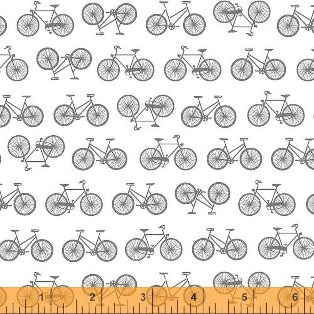 "Black white bicycle fabric Windham Fabrics Enjoy the Ride cotton, Sold ...