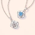 Black and white double-sided four-leaf clover titanium steel necklace ...