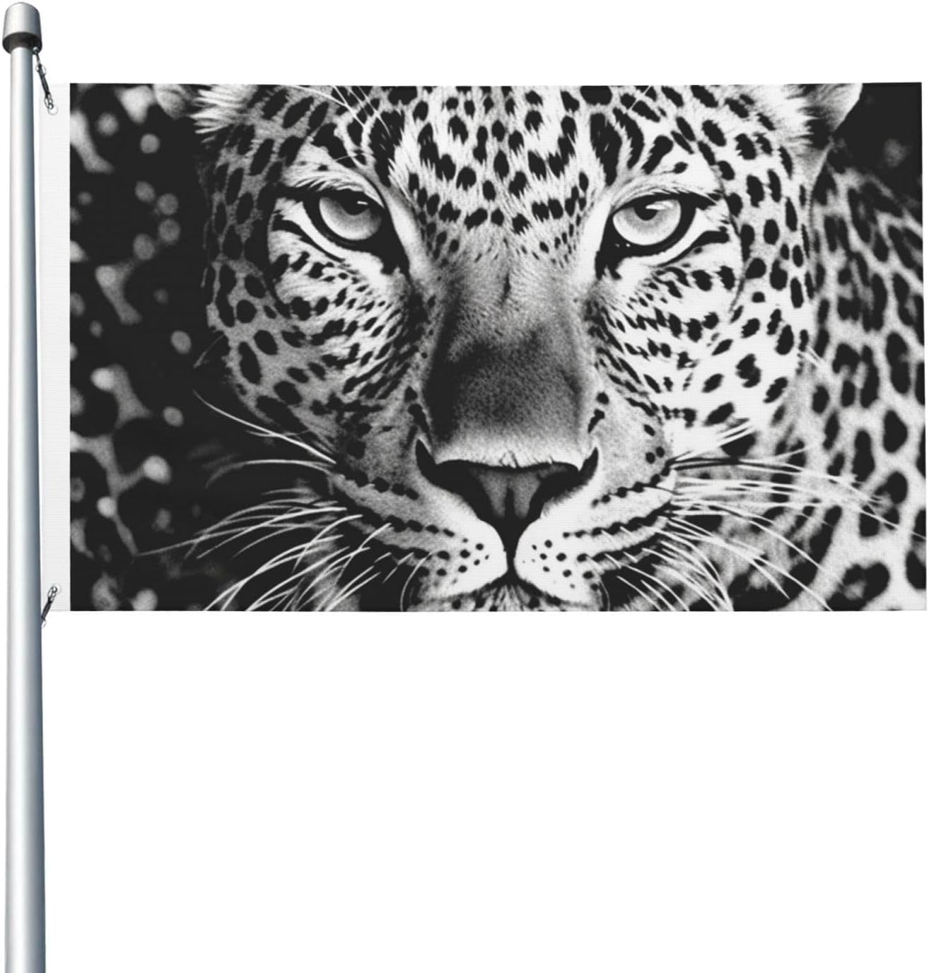 Black and white leopard face Garden Flag Welcome Flags for Outside ...