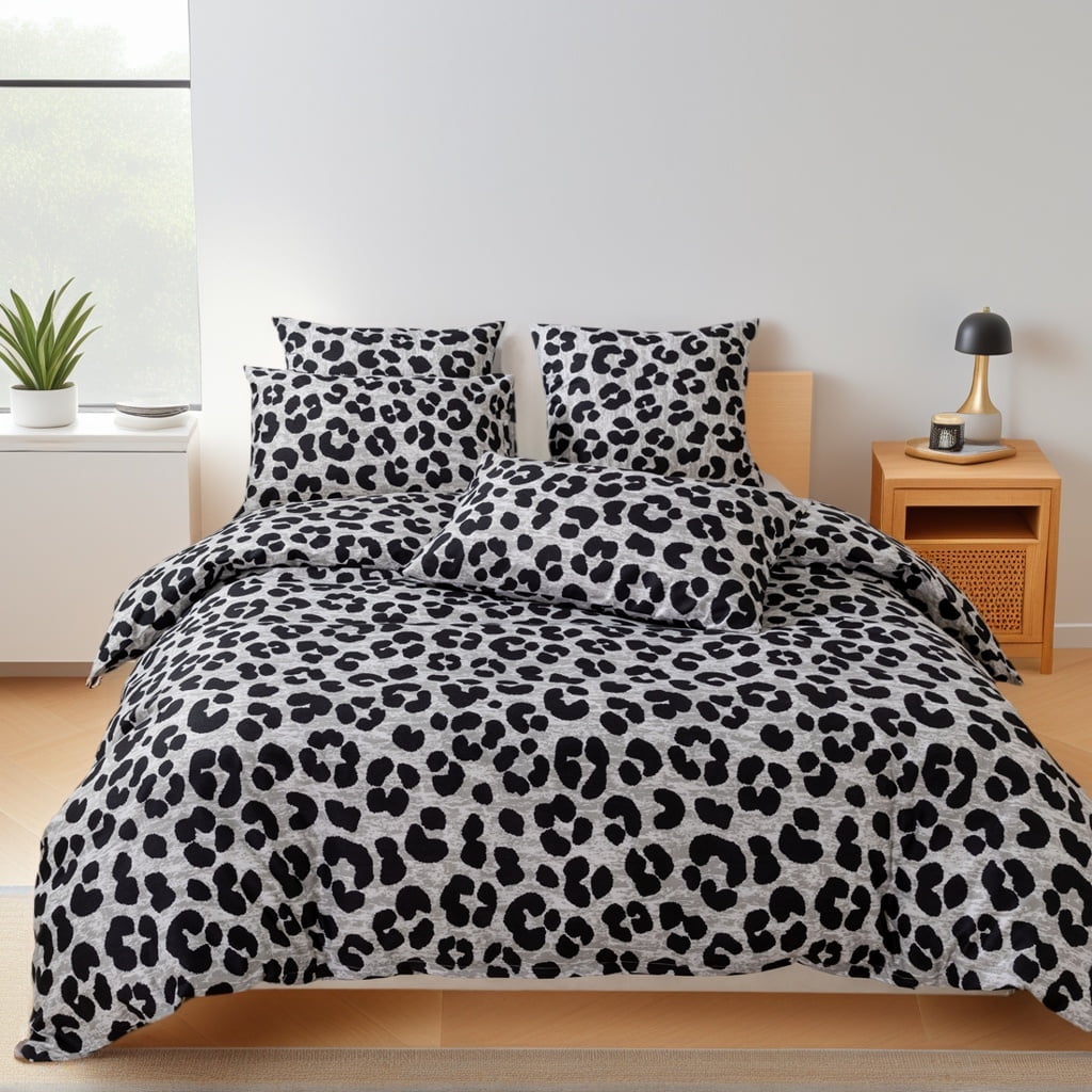 Black and white leopard print three-piece set, fashionable spotted ...