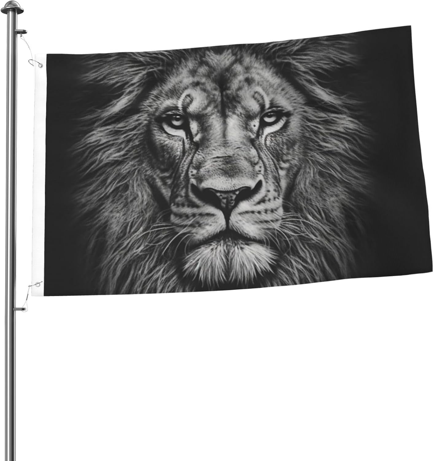 Black and white lion head Garden Flags Holiday Banner with Brass ...