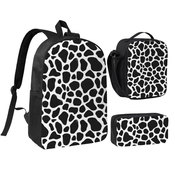 Black and white pattern Backpack Set,3PCS Backpack Set with Insulated ...