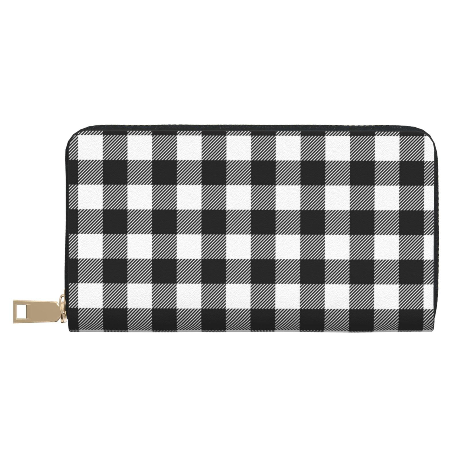 Black white plaid Wallet Women, Leather Bifold Multi Card Wallet, Women ...