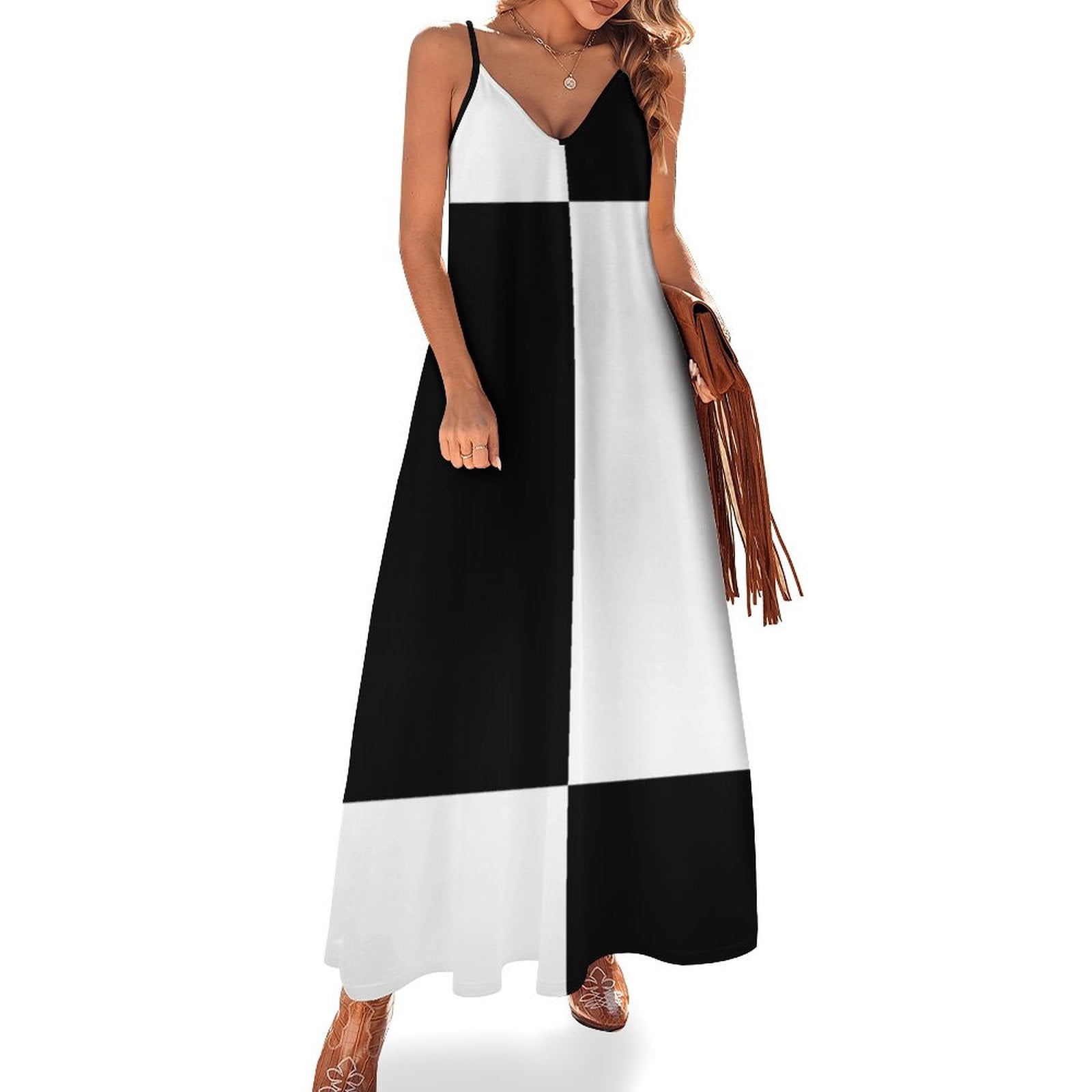 Black & white square pattern Sleeveless Dress Aesthetic clothing summer ...