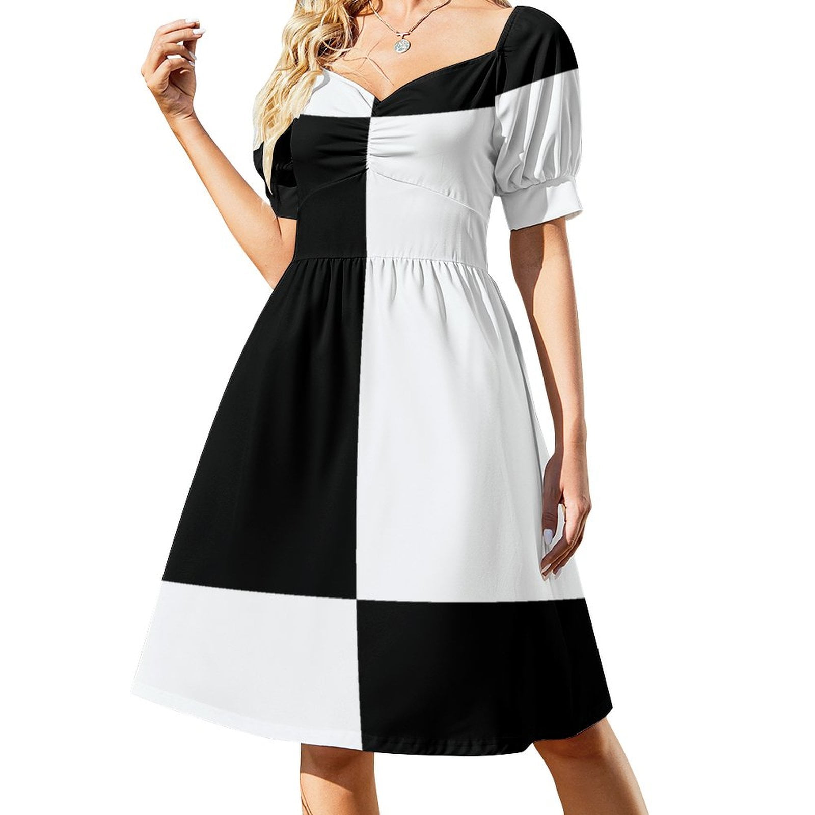 Black & white square pattern Sleeveless Dress Evening dresses women's ...
