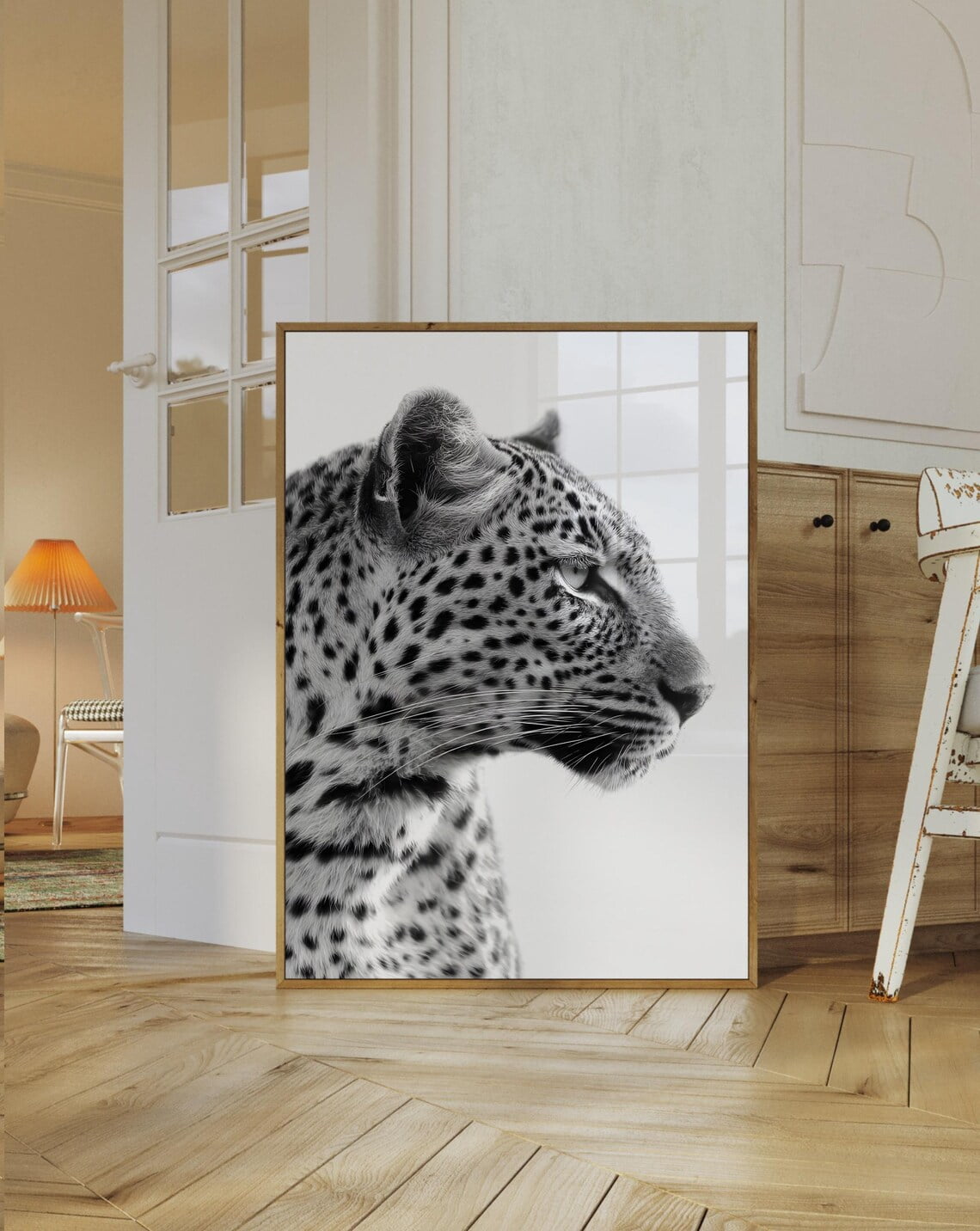 Black white tiger Poster modern aesthetic leopard Poster, Unframed ...