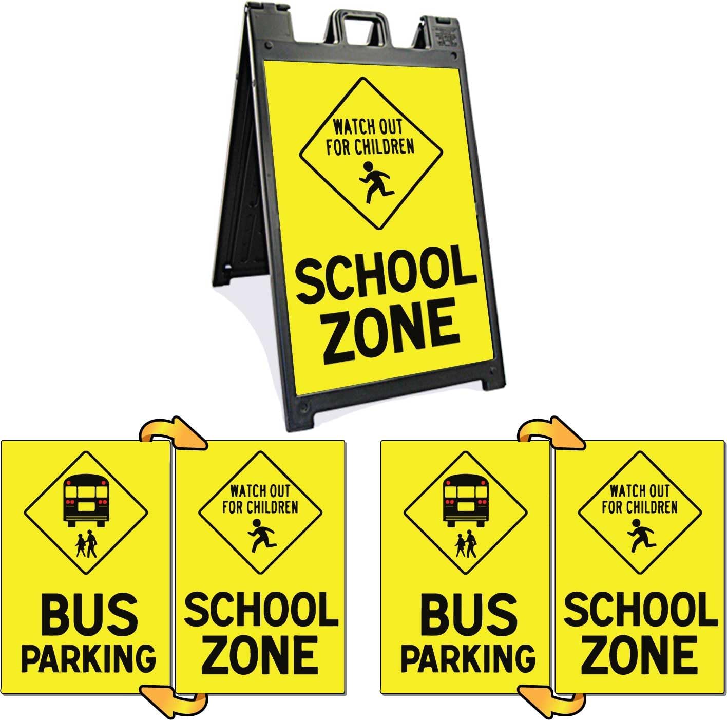 Black with 2 s/School-Zone Signs - Walmart.com