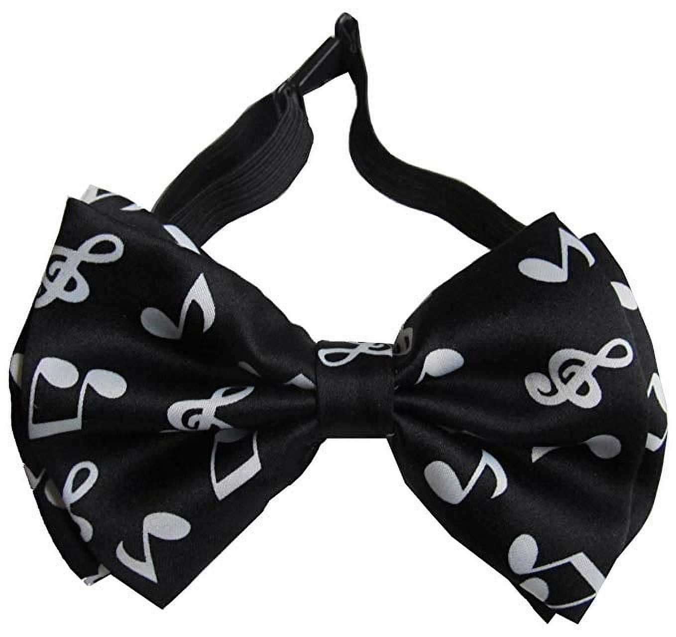 Black with White Music Notes Bow Tie - Walmart.com
