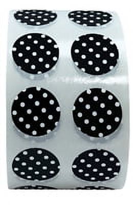 Black with White Polka Dot Circle Stickers | 0.5" Inch Round | 1,000 ...