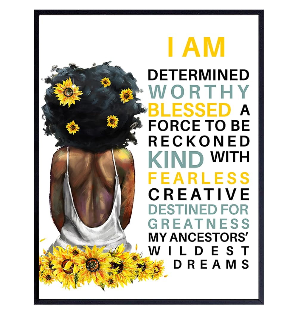 Black women positive Affirmations 11x14 - Inspirational Quotes Wall Art ...