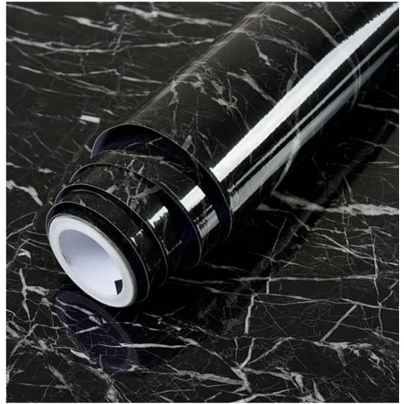 Black wood grain thickening wallpaper boeing film furniture kitchen ...