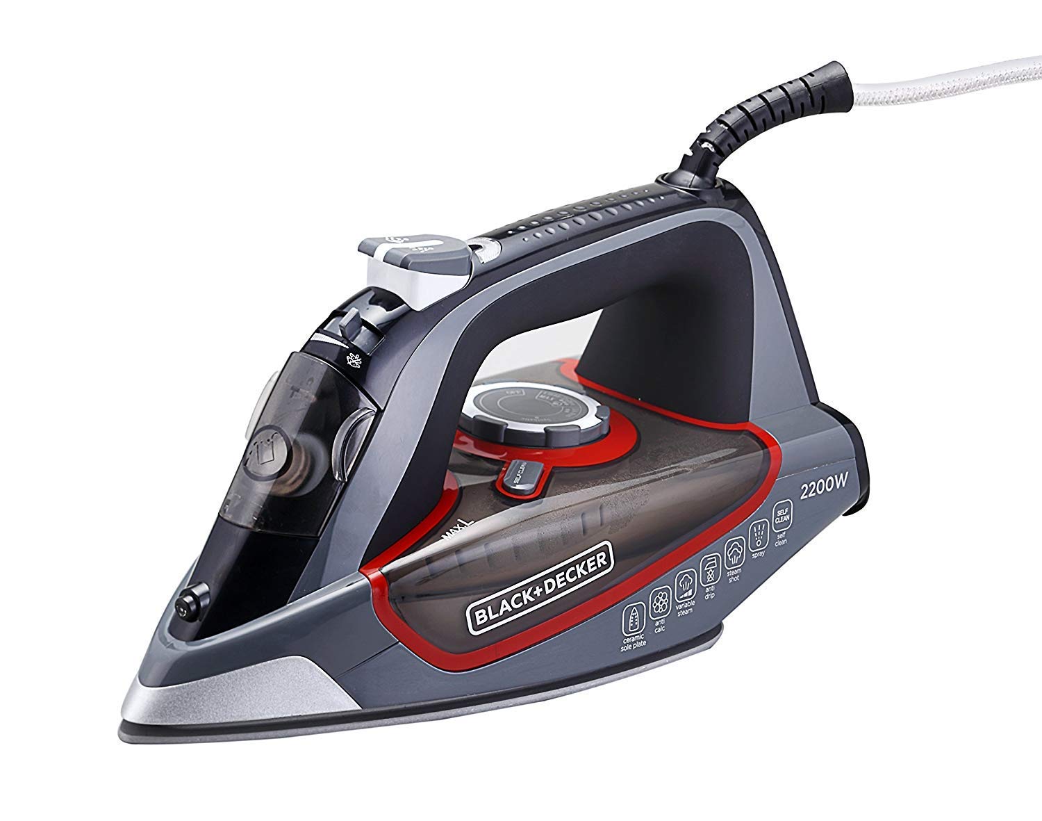 BlackDecker Steam Iron 2200 Watt 380 ml 2 Yrs Warranty Iron for Clothes ...