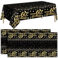 BlackGold60th 2 Pack 60th Birthday Tablecloth Plastic Waterproof ...