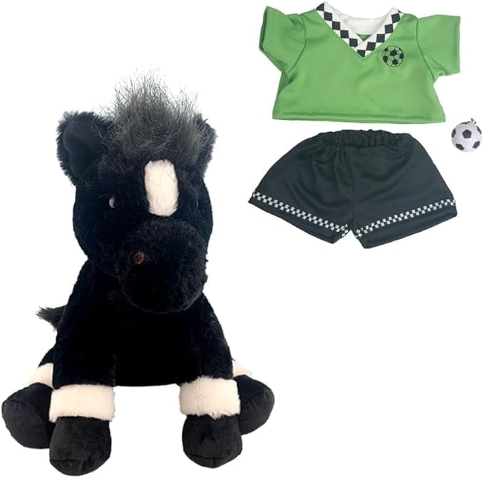 BlackJack the Horse Stuffed Toy with Green Soccer Uniform - 16" Plush ...