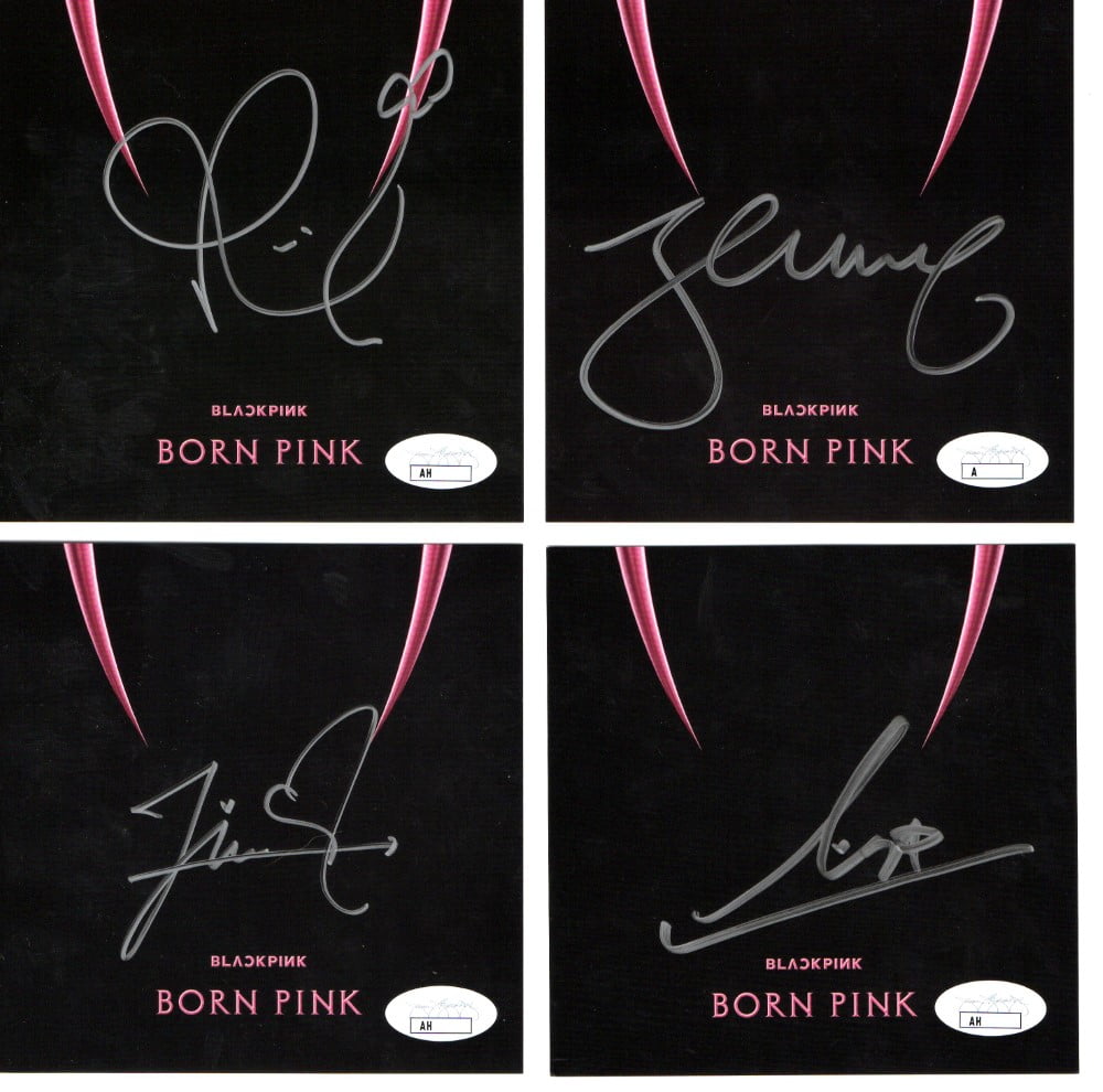 BlackPink Signed Autographed CD Born Pink 4 Card Set Jisoo Jennie Rose ...