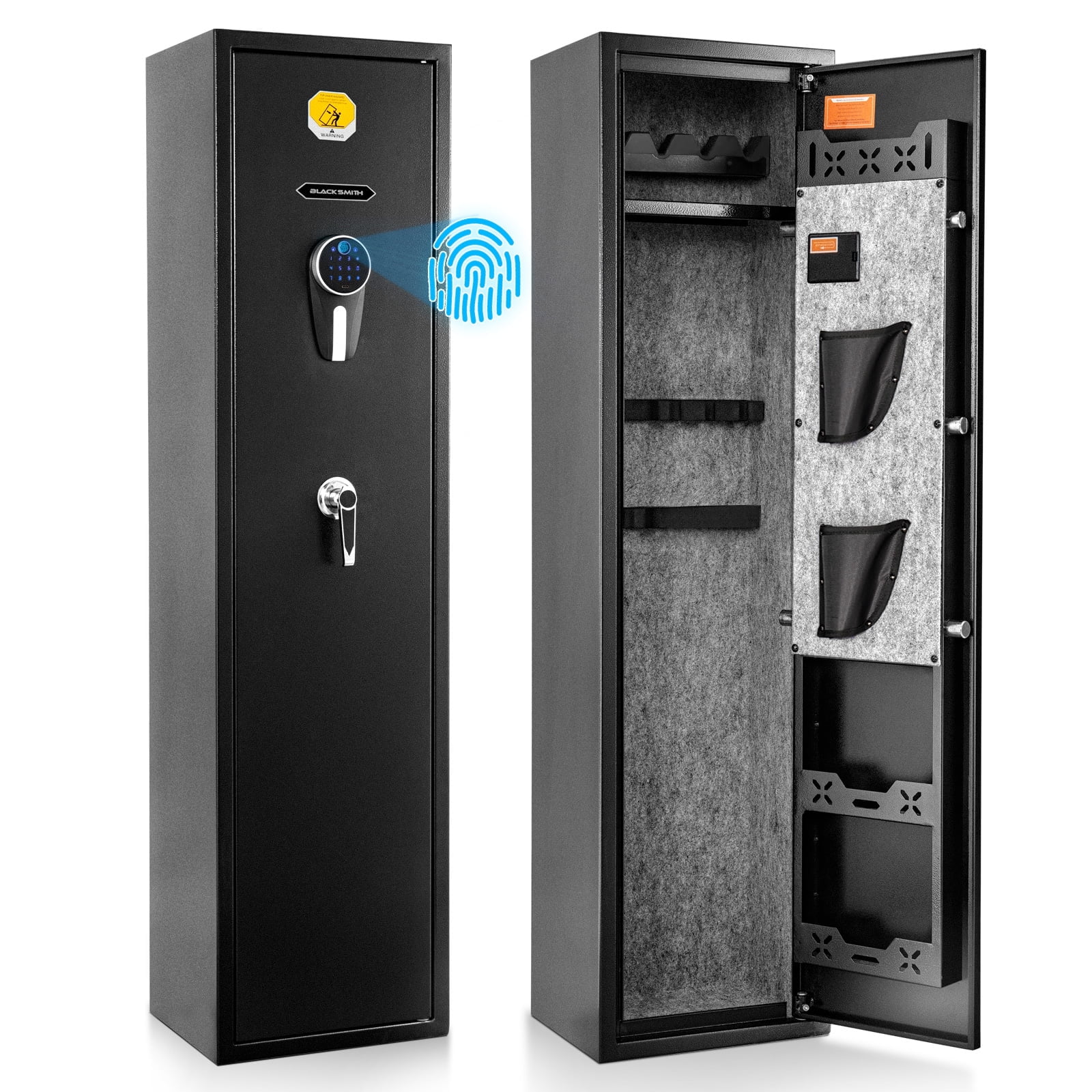 BlackSmith Biometric Gun Safe for Home Rifles and Pistols Large Gun ...