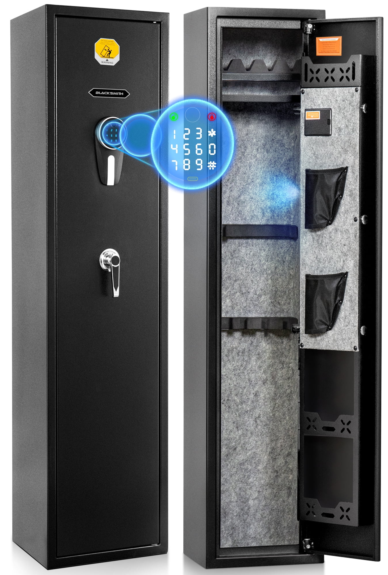 BlackSmith Gun Safe Keypad Gun Cabinet for 5 Rifles Gun Safe Home Long ...