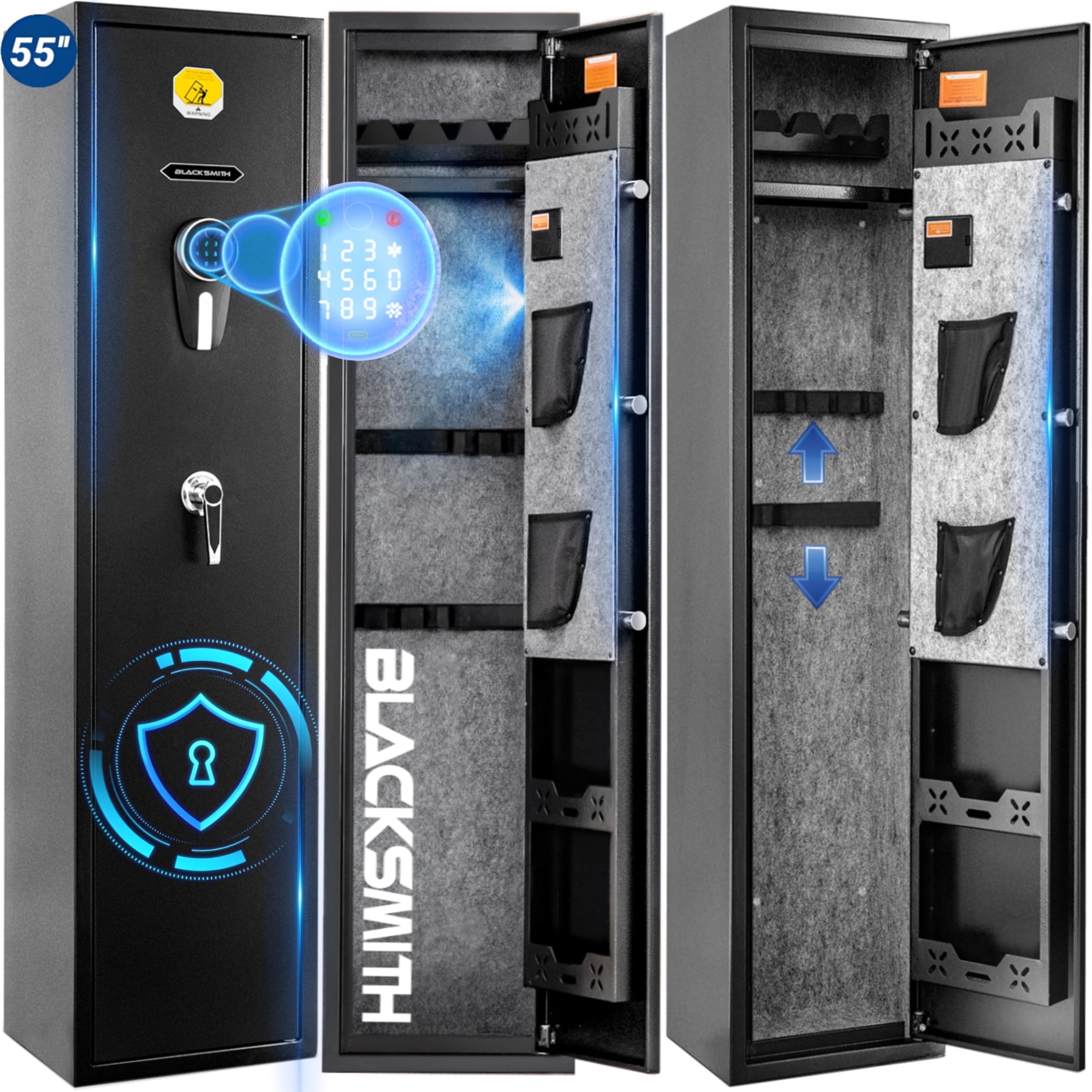BlackSmith Keypad 6 Rifle Safe Long Gun Safe for Home Rifles Pistols ...