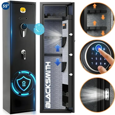 Bonusall Biometric 2-4 Rifle Safes Large Rifles Gun Safes for Rifles ...