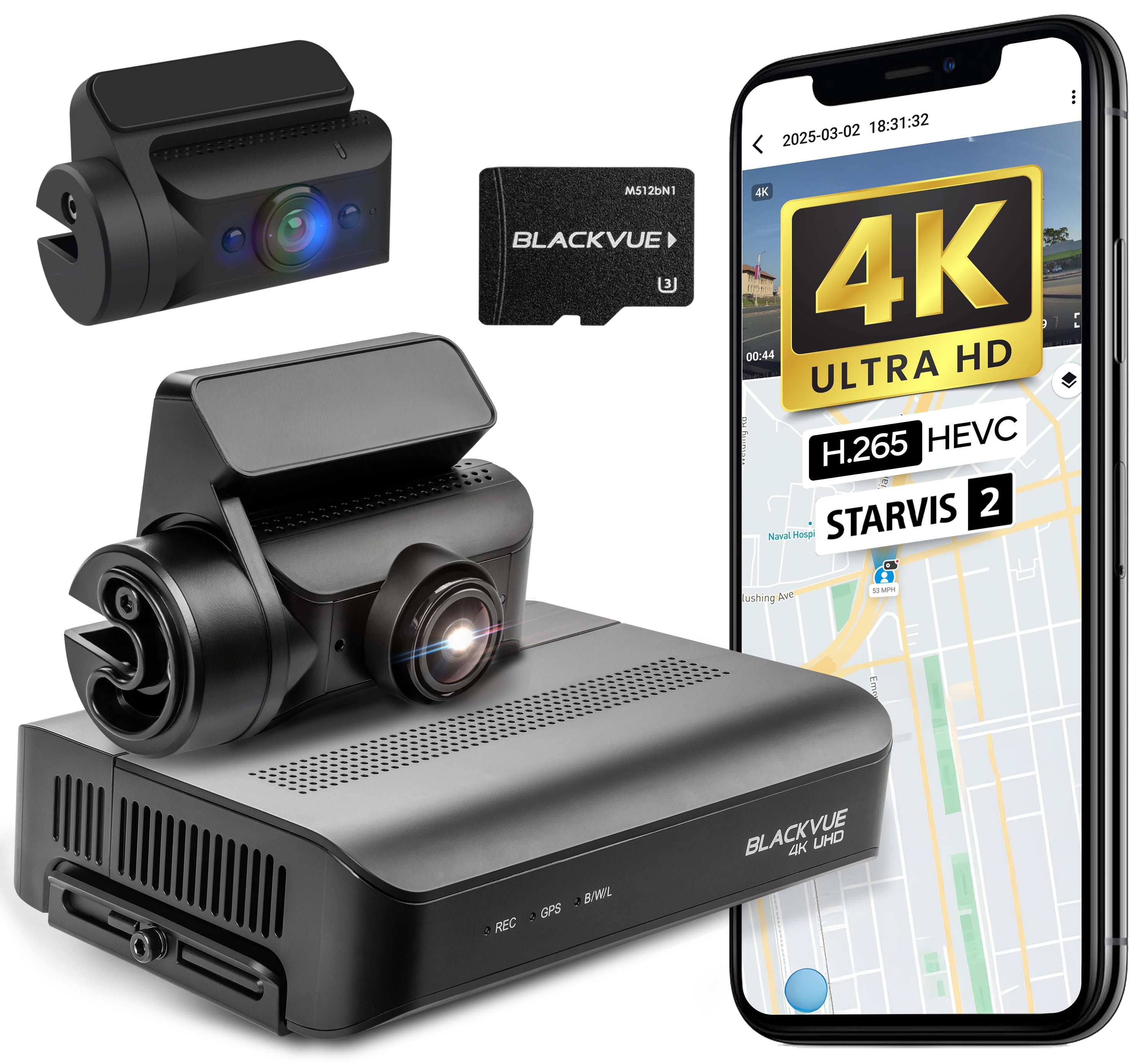 DR970X Box-2CH IR Plus Dash Cam 64GB | Secure Box Unit + 2 Small ...