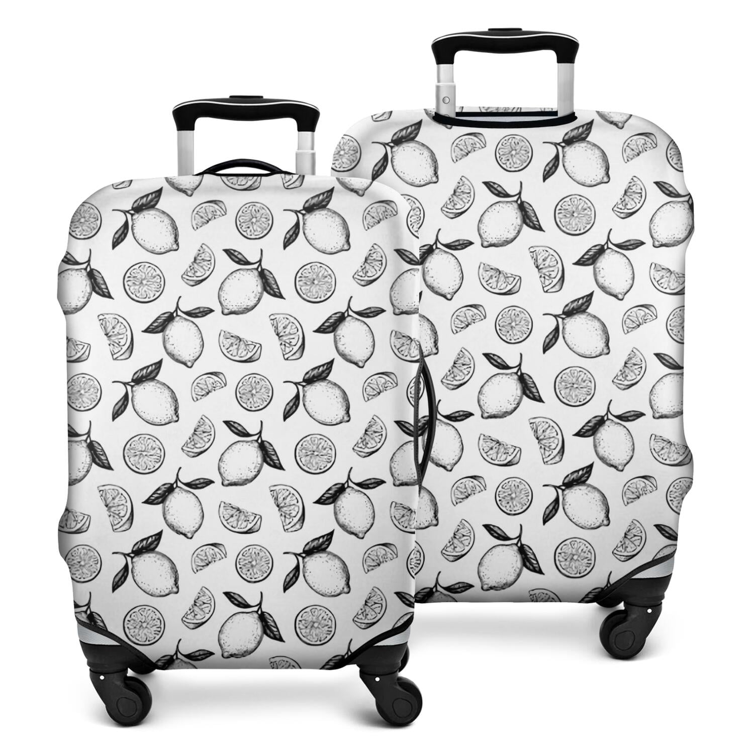 BlackWhite Lemon Fruit Slices White Pattern Luggage Cover Fashion ...