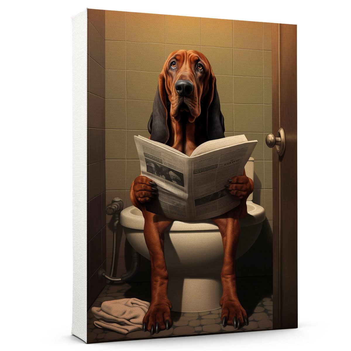 Blackand Tan Coonhound Dog Canvas Wall Art for Bedroom Living Room Home ...