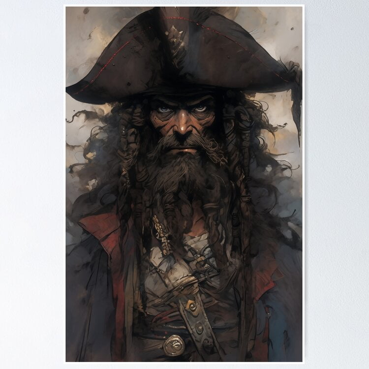 Blackbeard, Legendary Pirate Poster, UNFRAMED-8x12 - Walmart.com