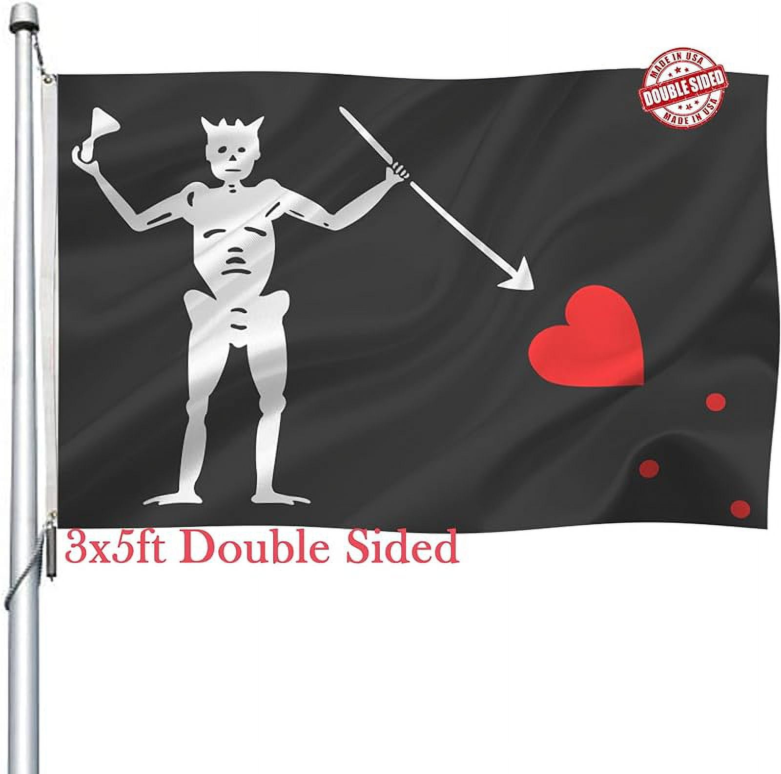 Blackbeard Pirate Flag 3x5 Outdoor 3 Ply Double Sided- Heavy Duty ...