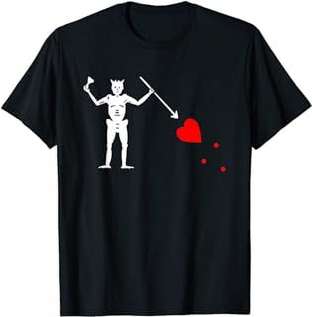 Blackbeard Pirate Flag Jolly Roger Skeleton Halloween T-Shirt - Walmart.com