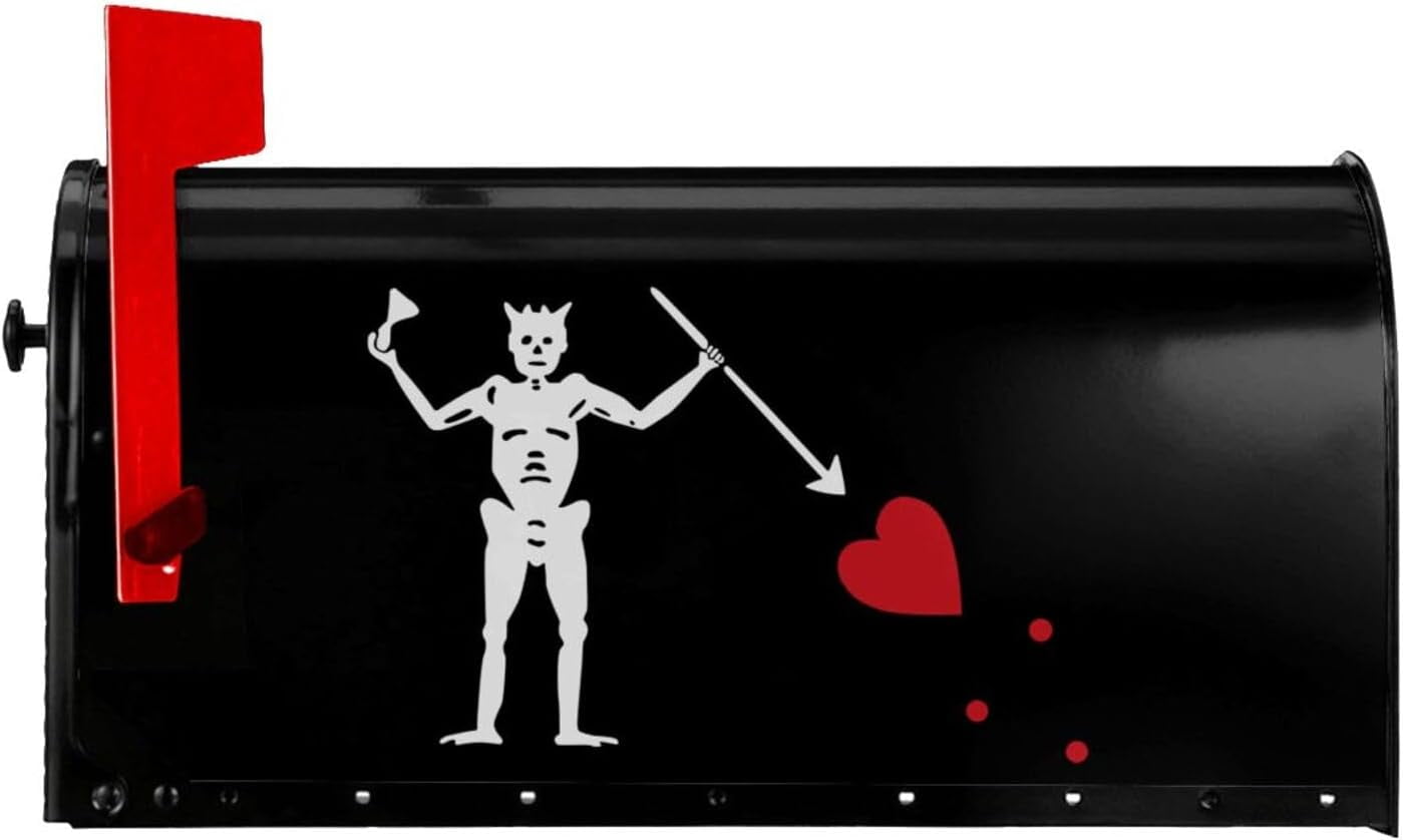 Blackbeard Skull Pirate Flag Mailbox Cover Magnetic MailWraps Outside ...
