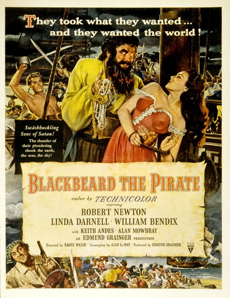 Blackbeard The Pirate (Poster Art) Keith Andes Robert Newton Linda ...