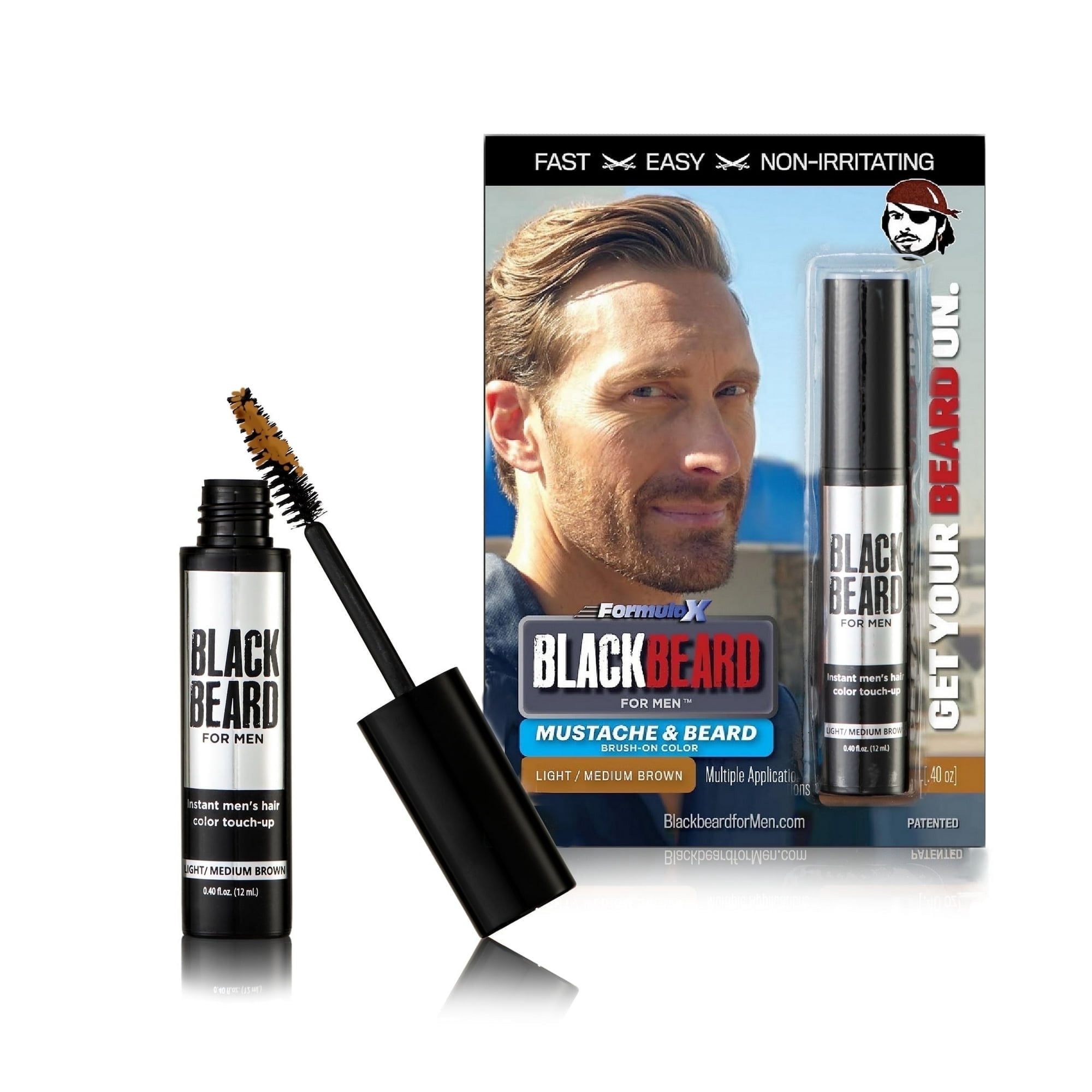 Blackbeard for Men Formula X Instant Mustache, Beard, Eyebrow and ...