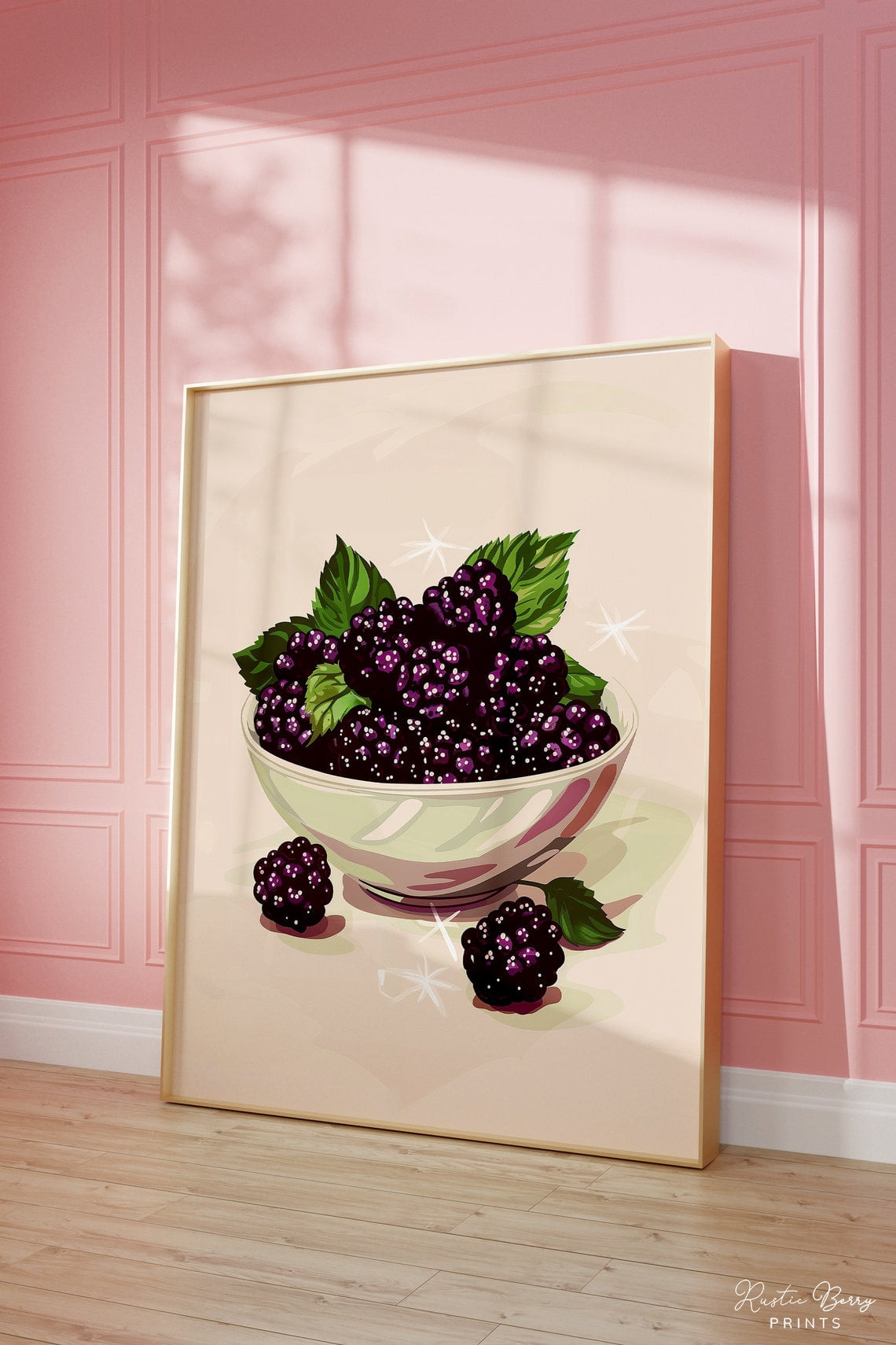 Blackberries Art Print Wall Art Poster Bowl Of Blackberries Preppy ...